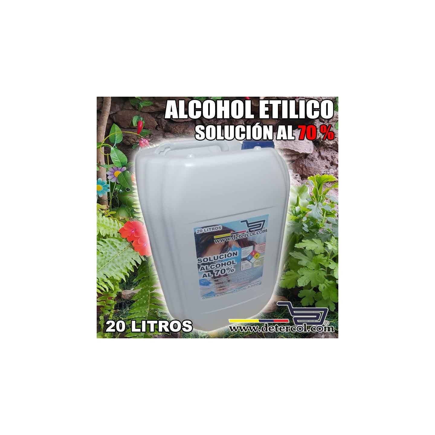 Alcohol etílico al 70% garrafa por 20 litros.
